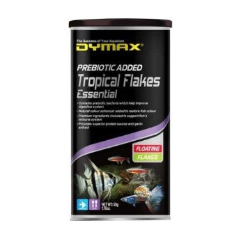 Food: Tropical Essential Floating Flakes (Dymax) 20/50g | Aquatic ...